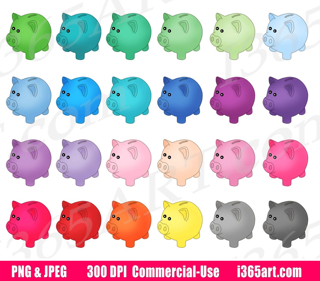 Piggy Bank Clipart, Piggy Bank Clip Art, Money Saving, Coin Cash ...