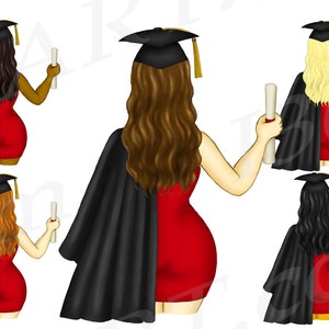 Graduation Clipart, Graduation Girls Clipart, College, Highschool ...
