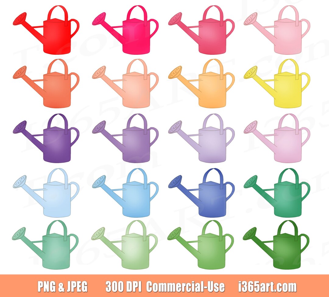 Buy 3 Get 1 Free Watering Can Clipart, Gardening Clip Art, Water Cans ...
