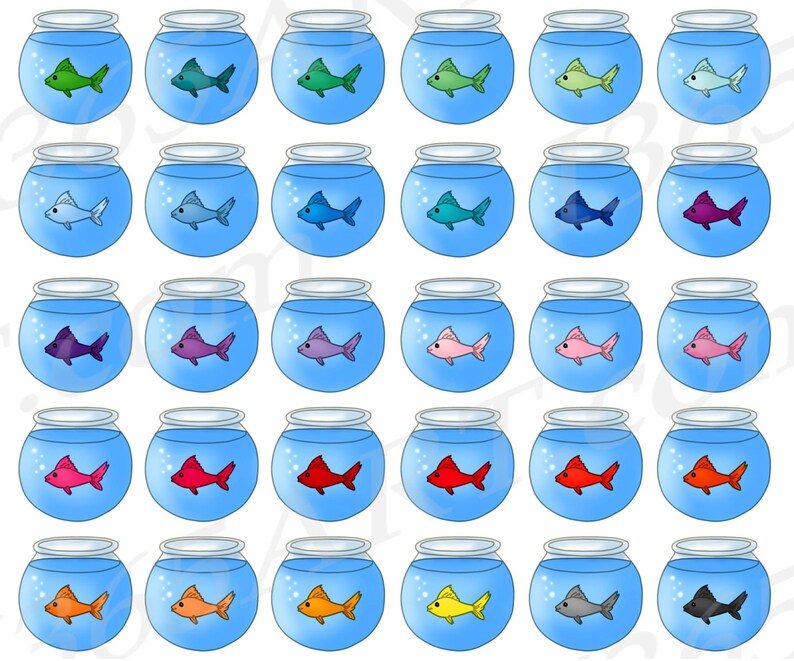 Buy 3 Get 1 Free Fish Bowls Clipart Fish Bowl Clip Art Fish - Etsy