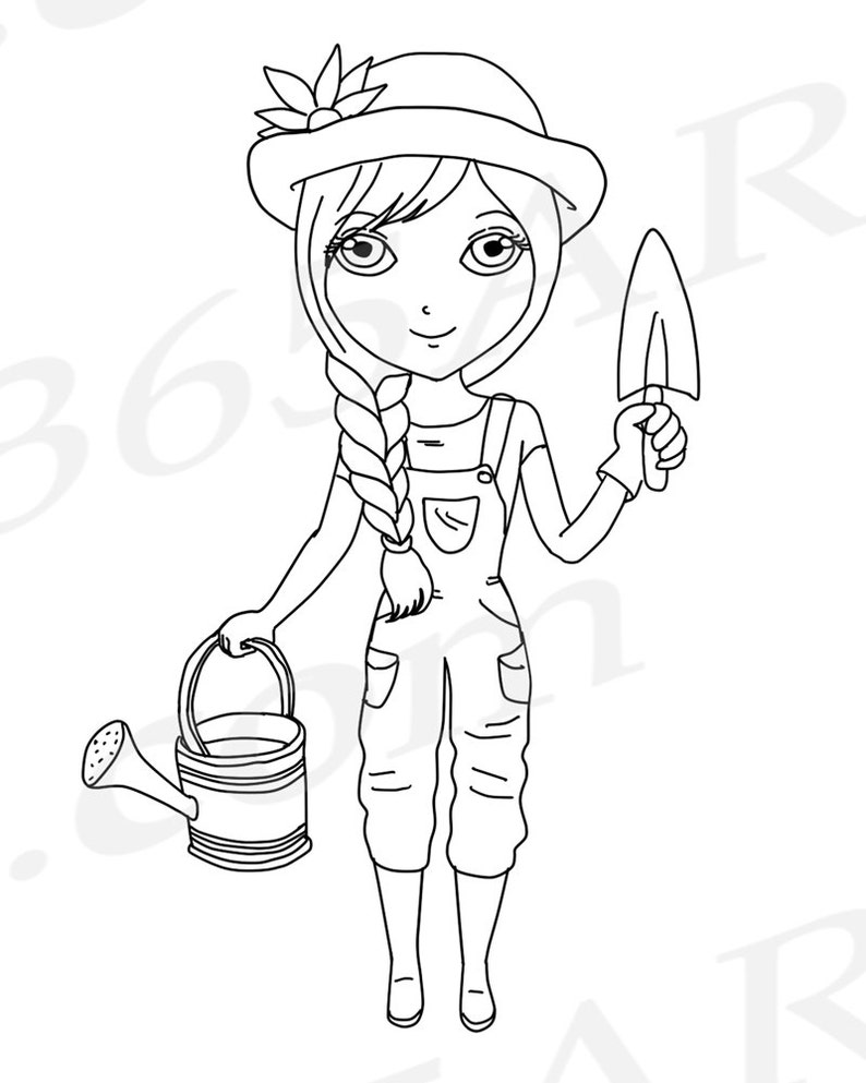 Garden Girls Clipart Garden Clip Art Gardening Clipart - Etsy