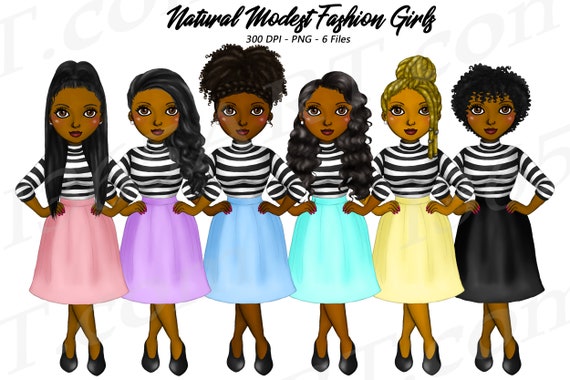 Fashion Girls Clipart, Black Woman PNG, African American, Modest ...