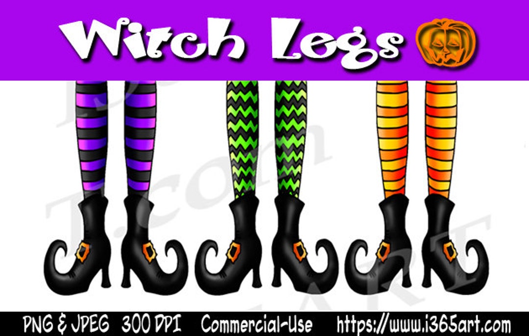 Buy 3 Get 1 Free Witch Clipart, Witch Clip Art, Witch Legs Clipart ...