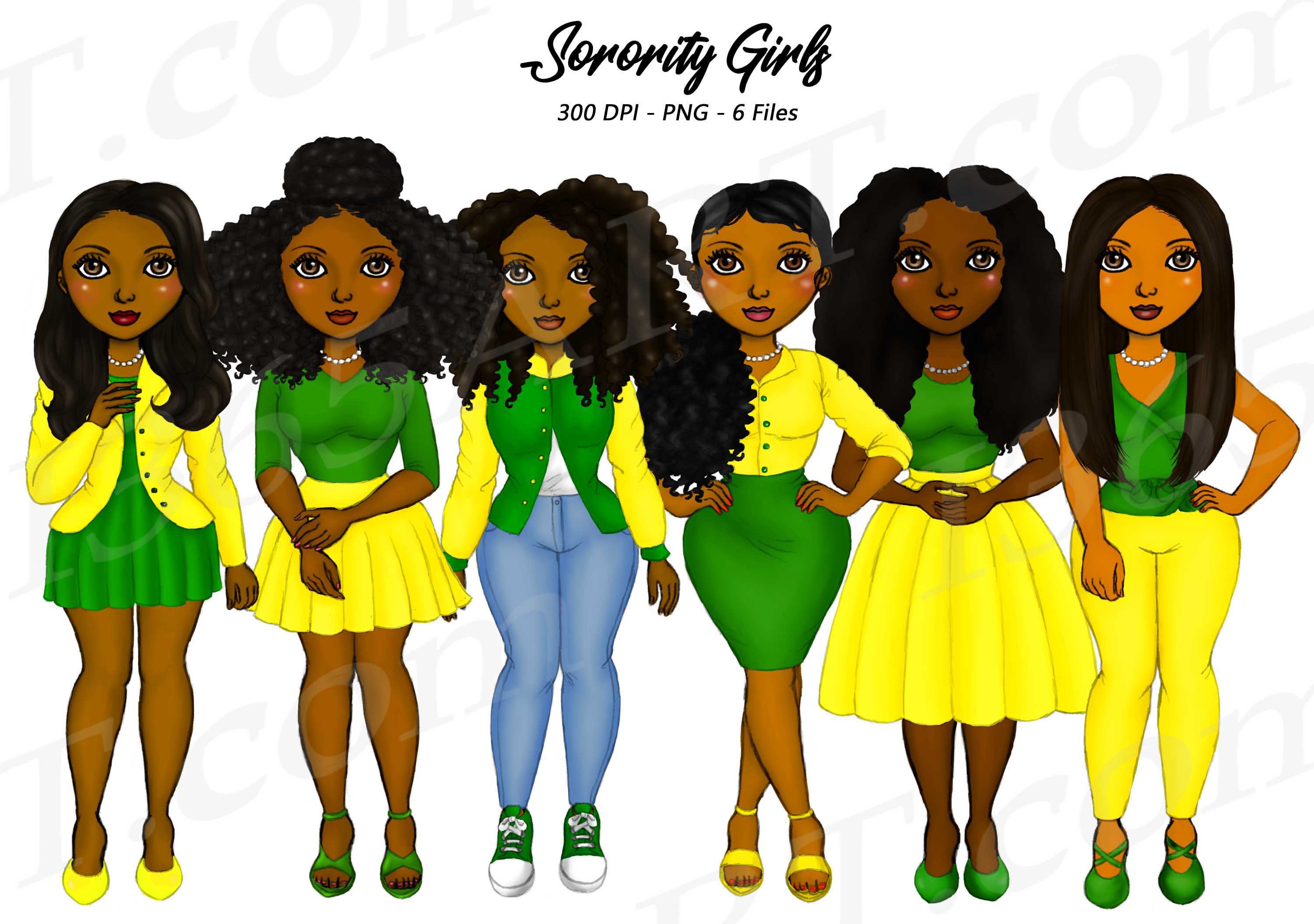 Drawing & Illustration Art & Collectibles Curvy Girls Sorority Sistah ...