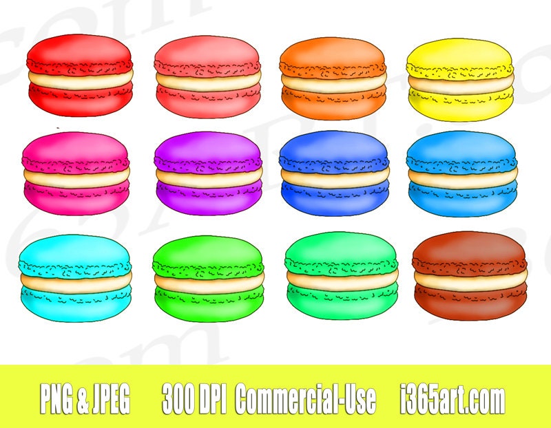 Buy 3 Get 1 Free Macaroons Clipart Clip art Macaroons | Etsy