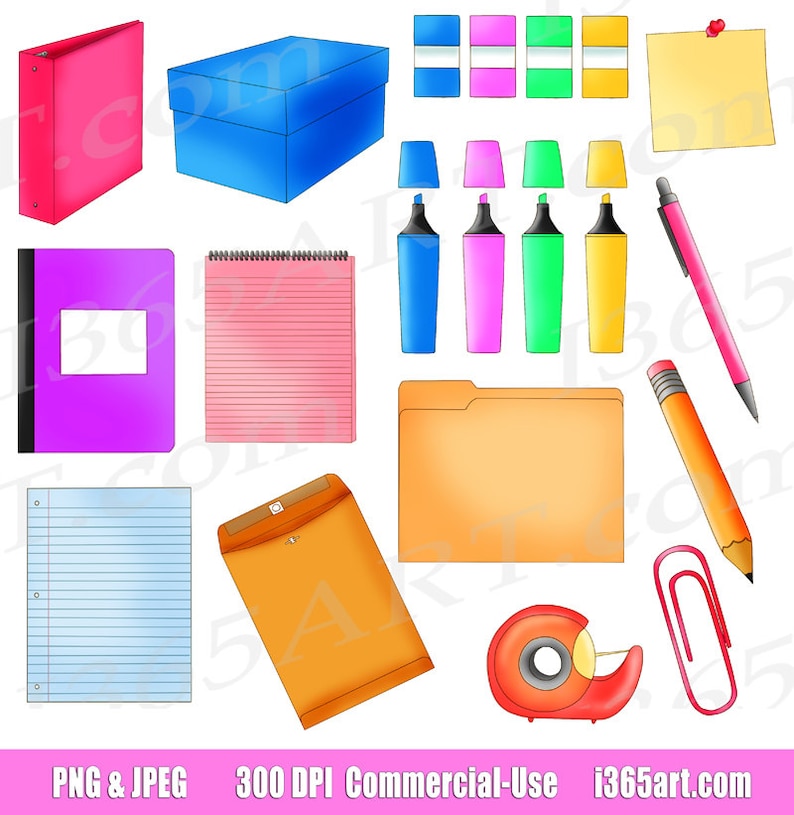 Buy 3 Get 1 Free Stationary Clipart, Stationary Clip Art, Writing ...