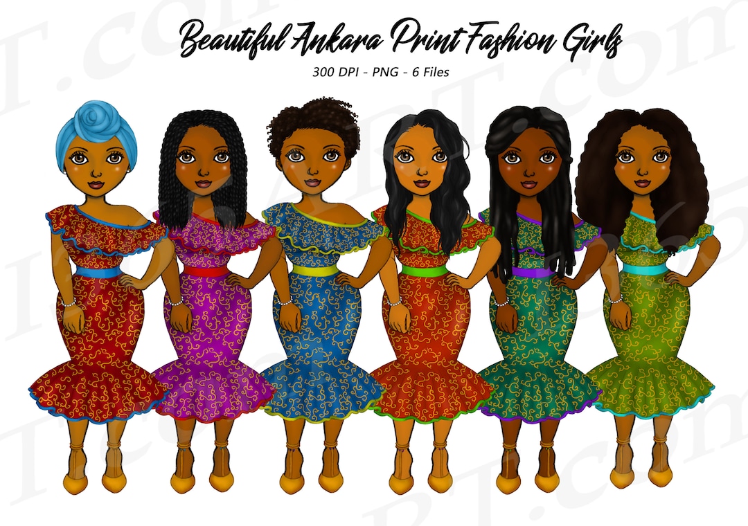 African Woman Clipart, Black Queen Png, Ankara Clip Art, African ...