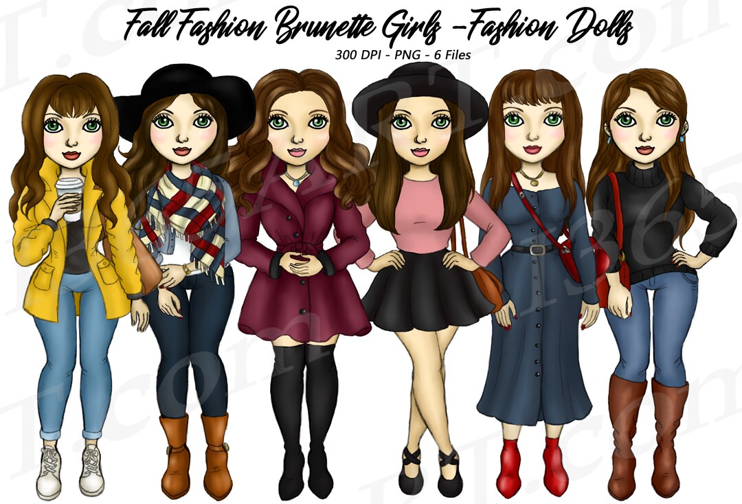 Fall Girl Clipart, Autumn Girl Clipart, Fall Fashion Girl Clipart, Fall ...