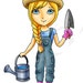 Garden Girls Clipart, Garden Clip Art, Gardening Clipart, Gadening ...