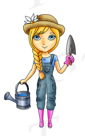 Garden Girls Clipart Garden Clip Art Gardening Clipart - Etsy