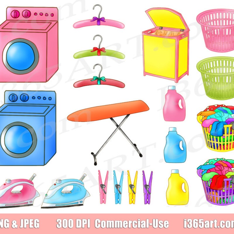 Laundry Clipart - Etsy