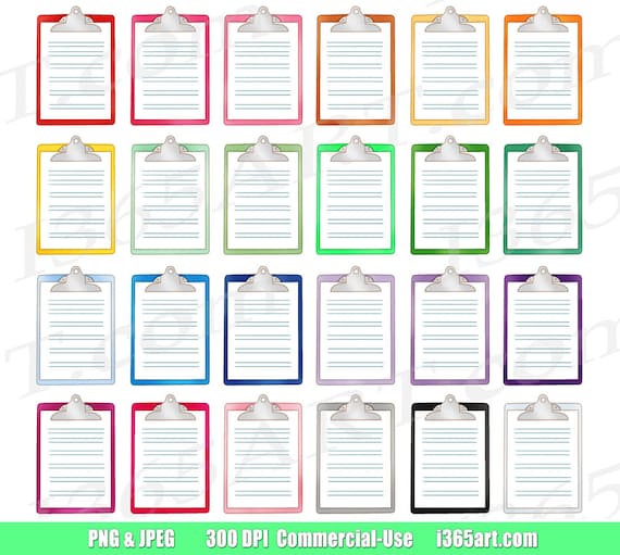 Clipboard Clipart, List Clip art, Check List, Planners, To-Do List, To ...