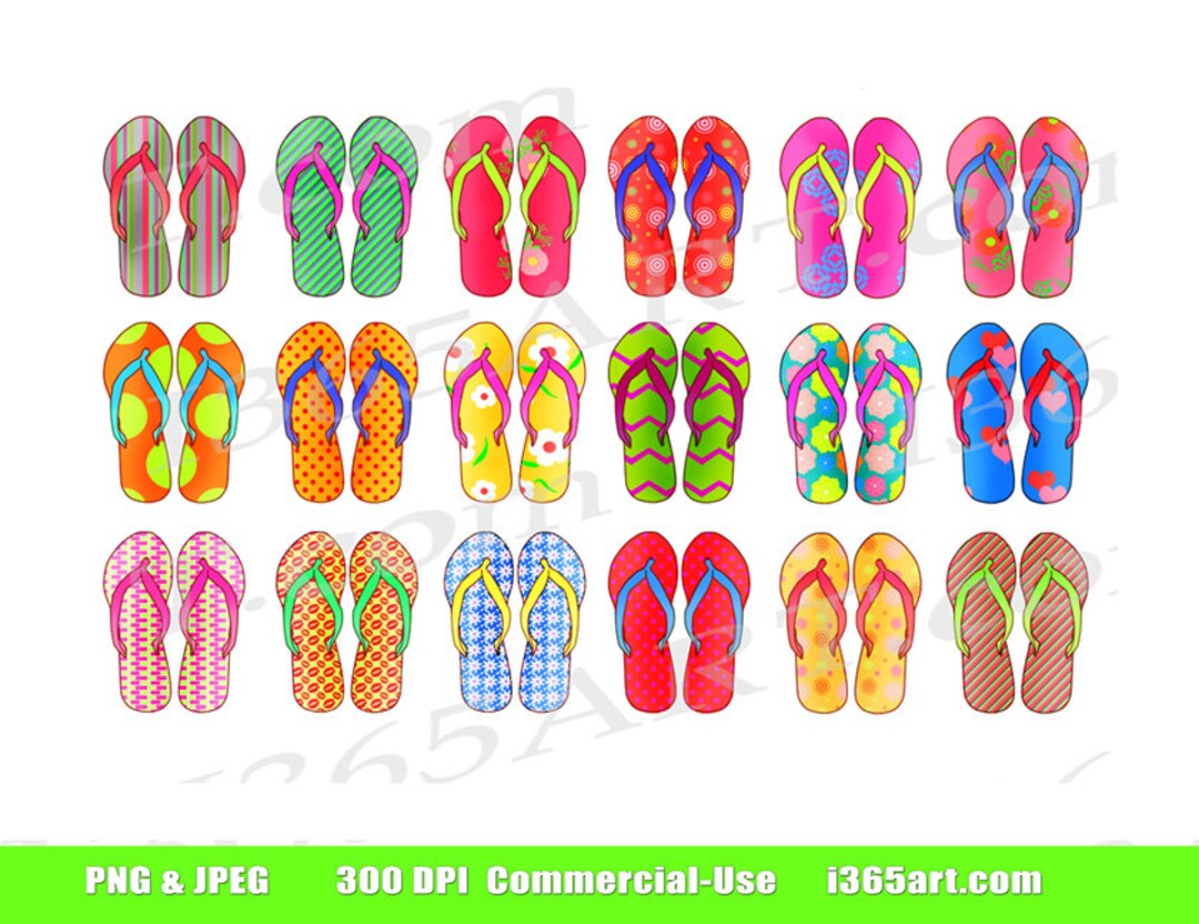 Buy 3 Get 1 Free Sandals Clip Art, Flip Flops Clip Art, Summer Sandals ...