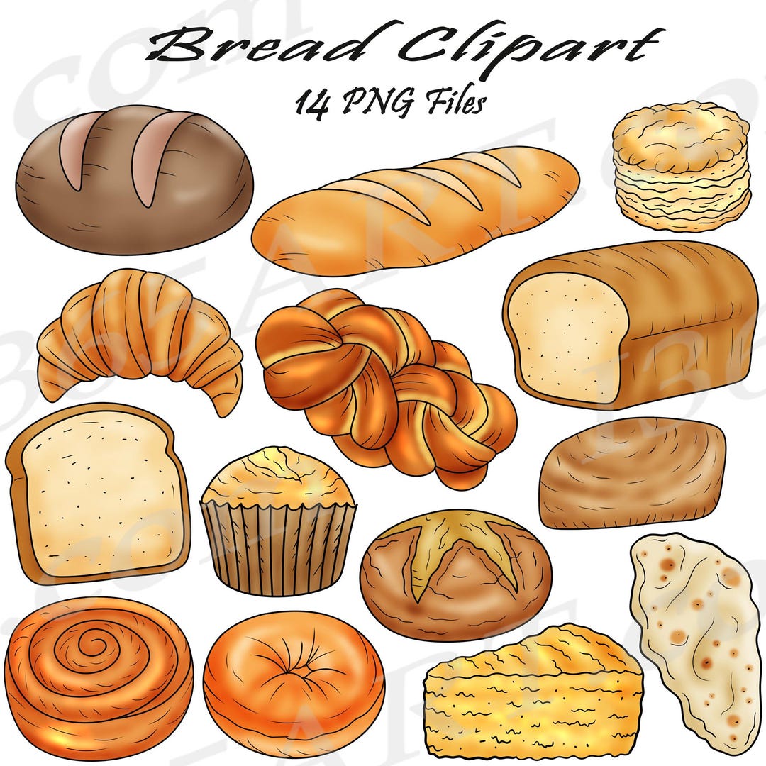 Bread Clipart, Bakery Clipart, Food PNG JPG, Ciabatta, Bread ...