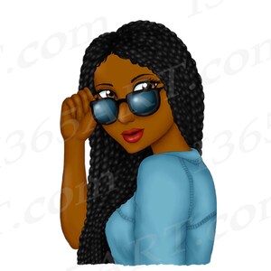 Afro Girl Sunglasses Clipart, Black Woman PNG (digital Download) - Etsy
