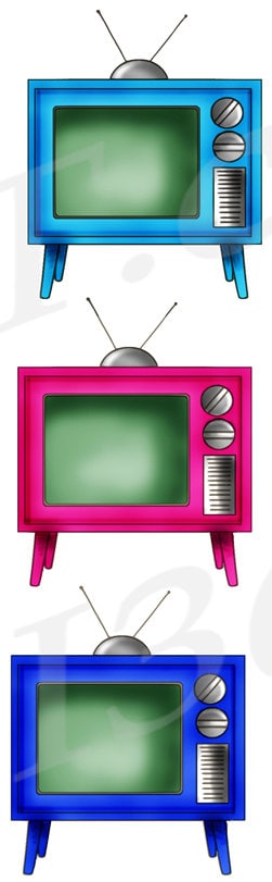 Retro Television clipart clip art tv Clipart Vintage | Etsy