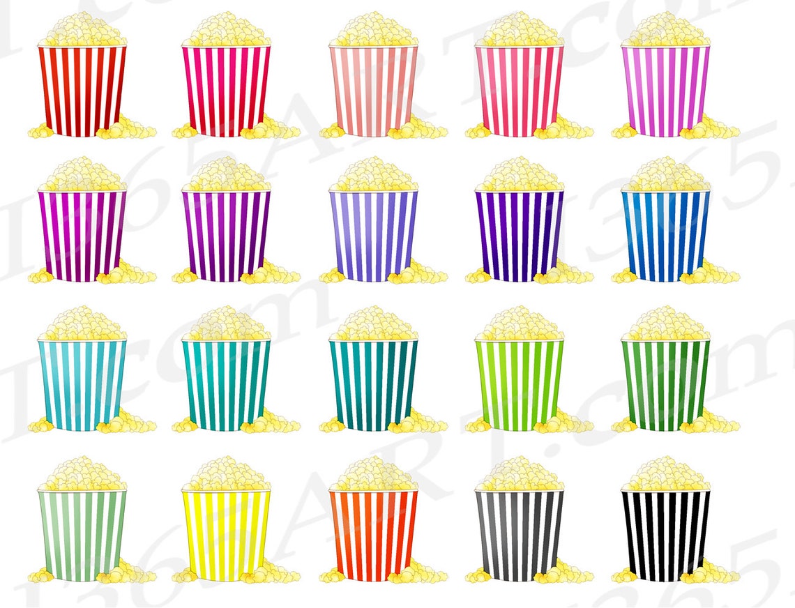 Buy 3 Get 1 Free Popcorn Clipart Movie Theater Clip Art - Etsy