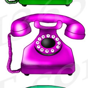 Retro Telephone Clipart, Telephone Clip Art, Phone Clipart, Rotary ...