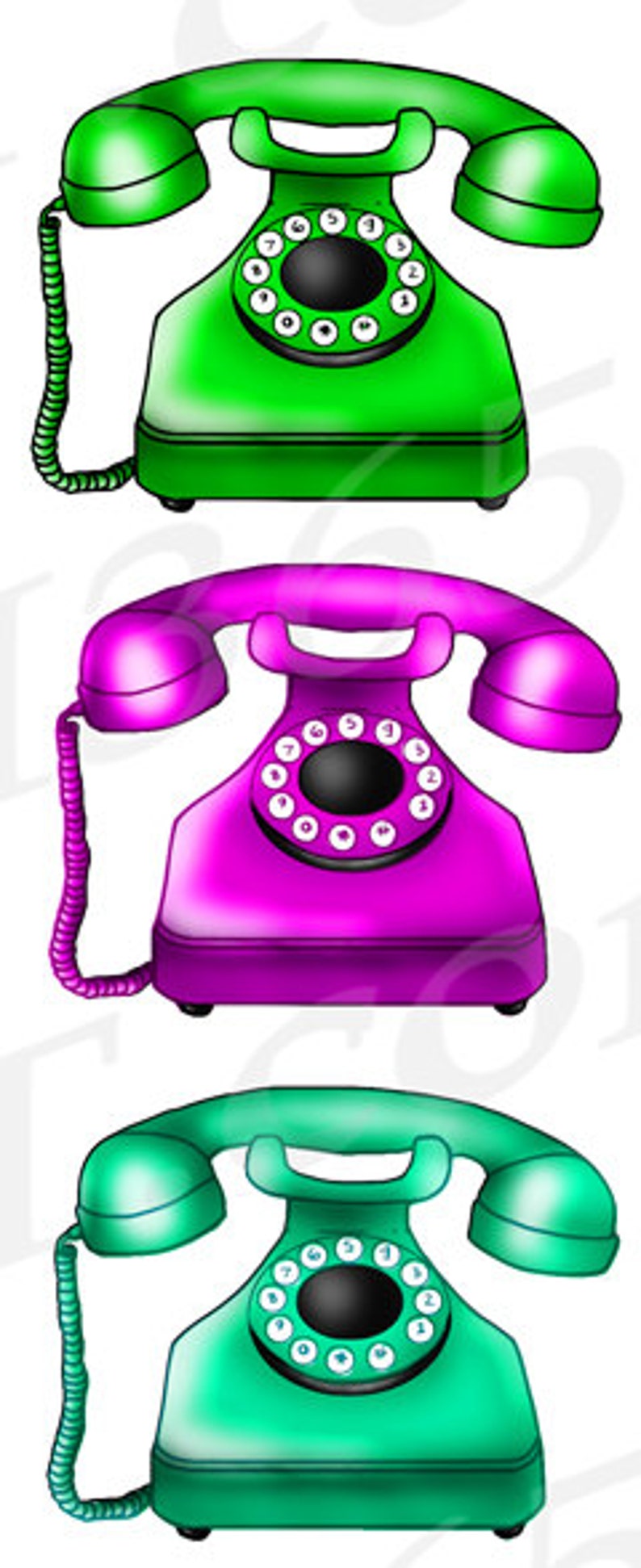 Retro Telephone Clipart, Telephone Clip Art, Phone Clipart, Rotary ...