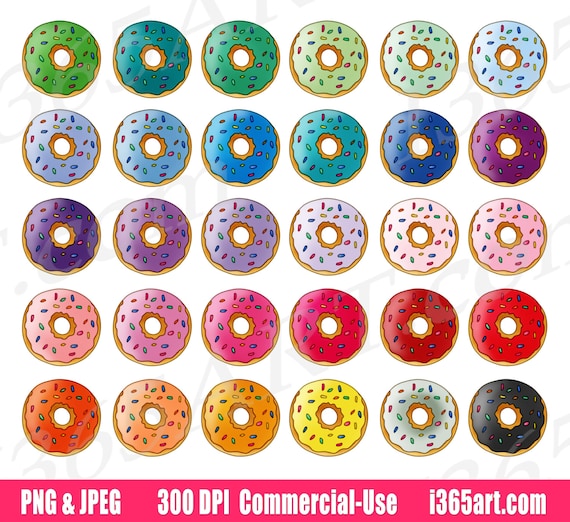 Donut Clipart, Donut Clip Art, Doughnuts With Sprinkles, Donut Graphics ...