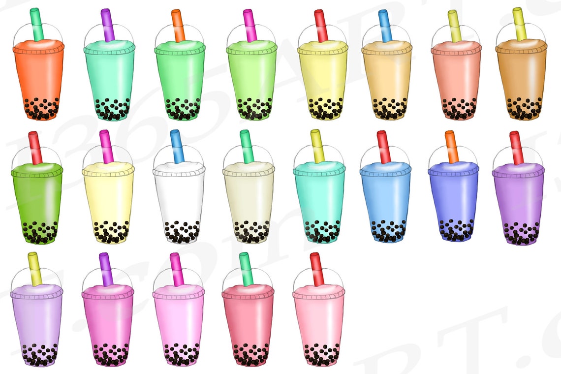 Boba Tea Clipart Best Friends Clipart Boba Drinks Clipart - Etsy