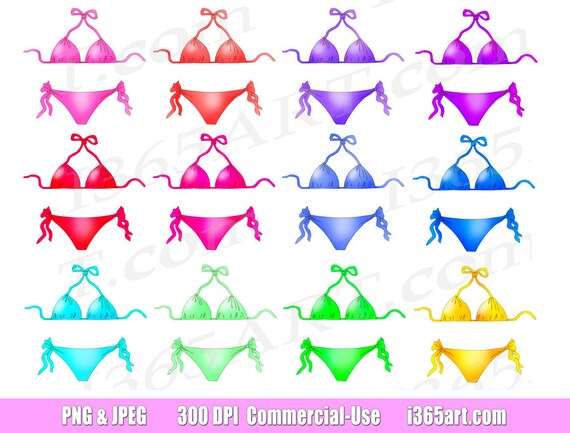 Buy 3 Get 1 Free Bikini Clipart, Bikinis Clip art, Colorful Bikinis ...