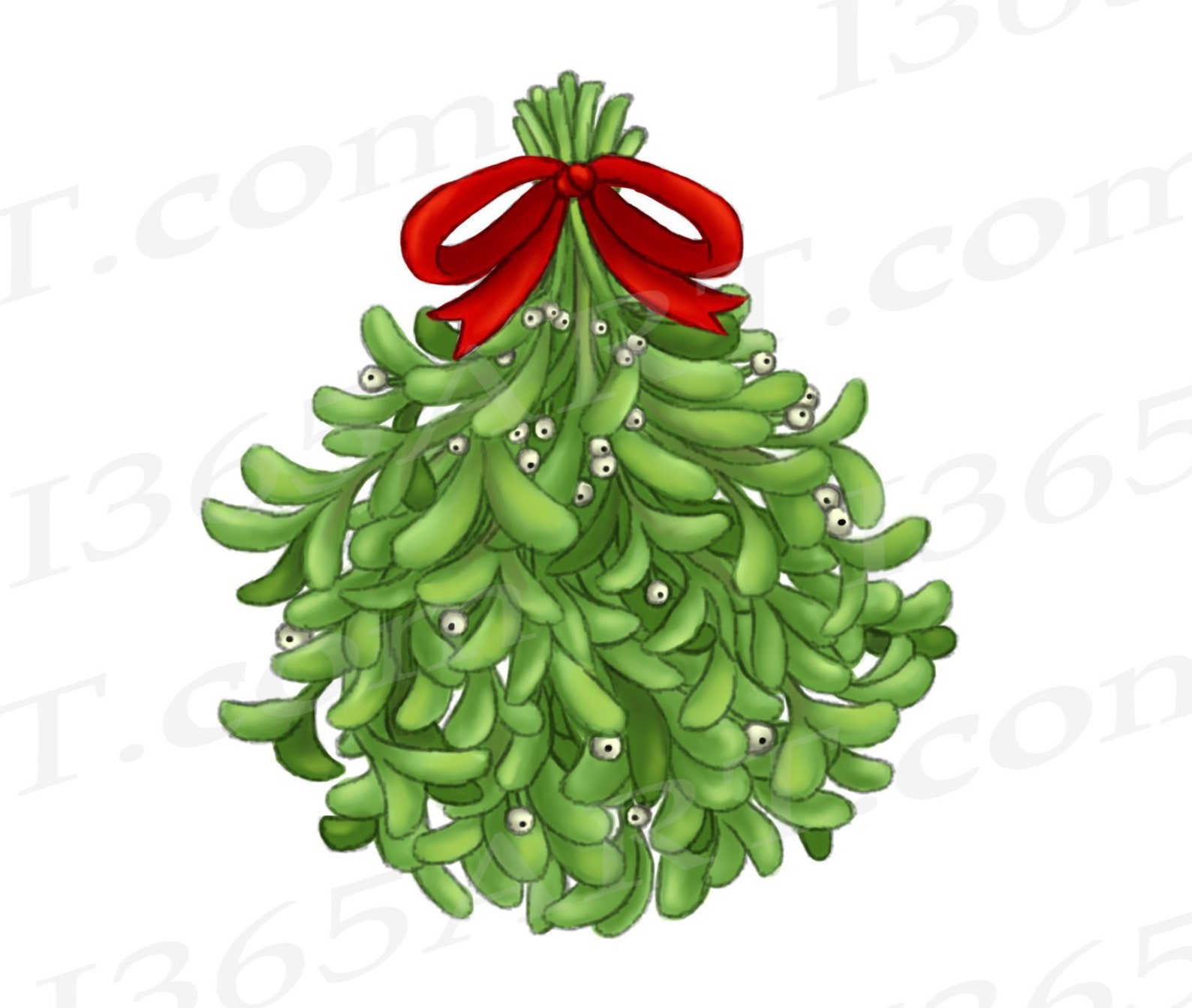 Mistletoe Clipart Mistletoe Clip Art Holiday Floral - Etsy