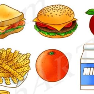 School Lunch Clipart Set, Kids Lunch Clip Art, Brown Paper Bag ...