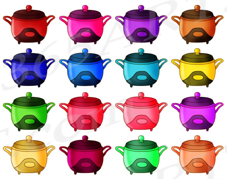 Buy 3 Get 1 Free Crockpot Clipart Clip Art Crock Pot Slow | Etsy