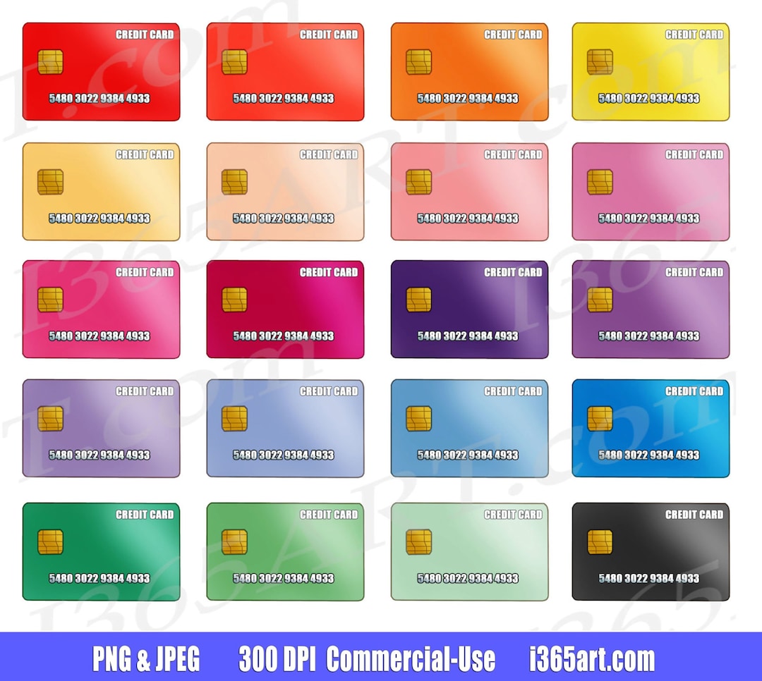 Credit Card Clipart, Debit Card Clip Art, Bank Cards, ATM, Financial ...