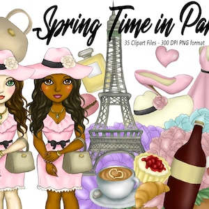 Paris Fashion Clipart, Planner Clipart, Spring Time in Paris, Fashion ...
