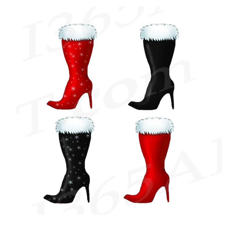 Santa Boots Clipart - Etsy