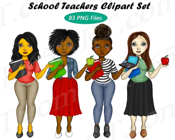 Teacher Clipart, Back To School Clipart, Black Woman Clipart, School ...