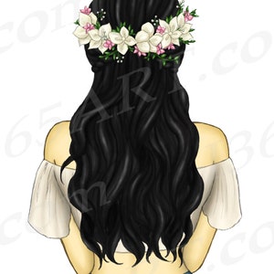 Boho Girls Clipart Boho Fashion Flower Girls Hairstyles Bridesmaids