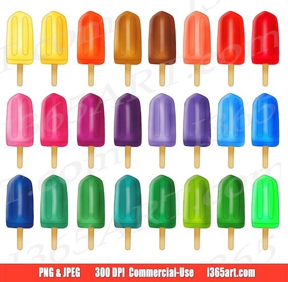 24 Popsicle Clipart, Cool Popsicle Clip Art, Ice Cream Clipart, Digital ...