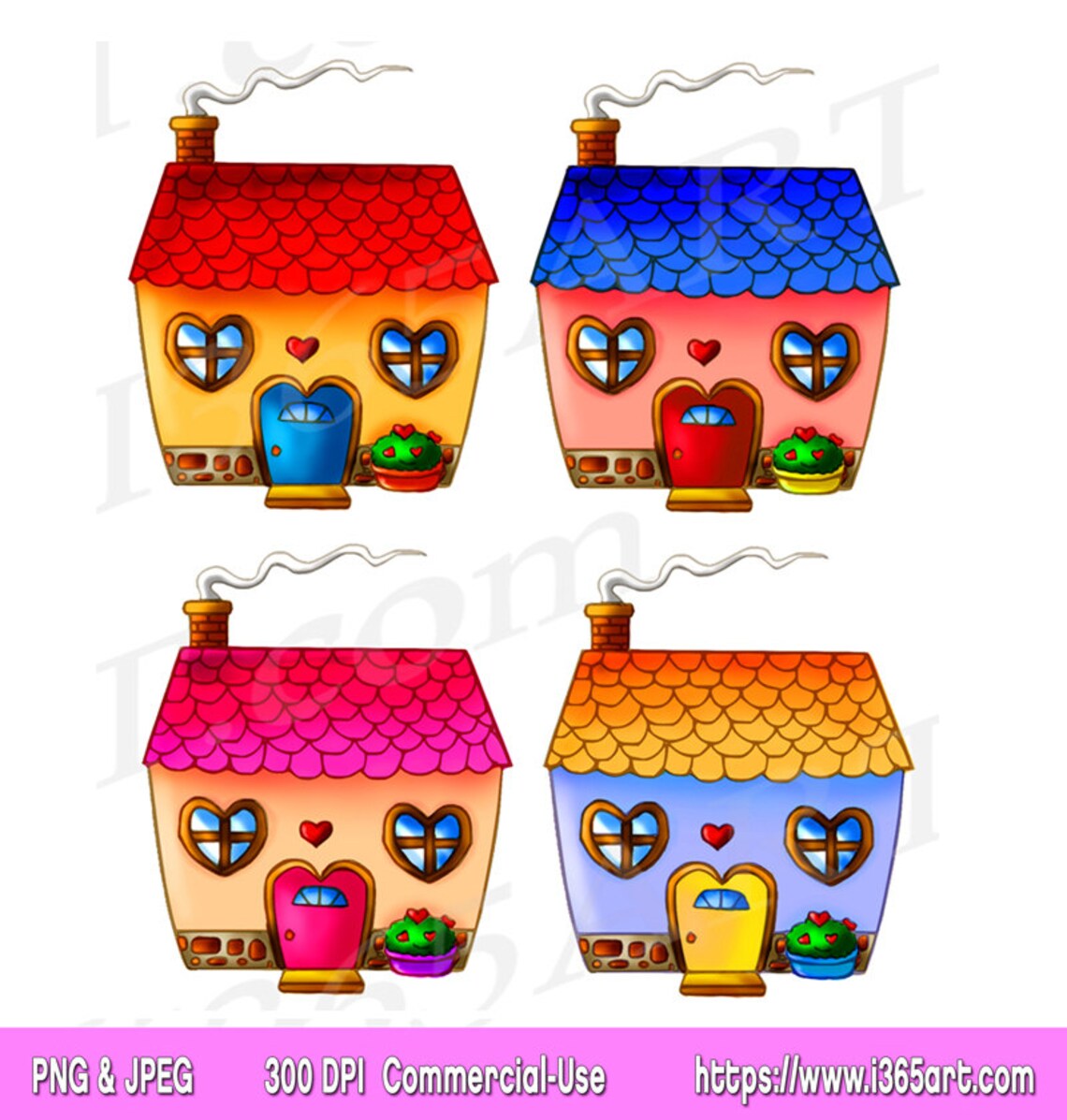 Buy 3 Get 1 Free Cute House Clipart House Clip Art Houses - Etsy