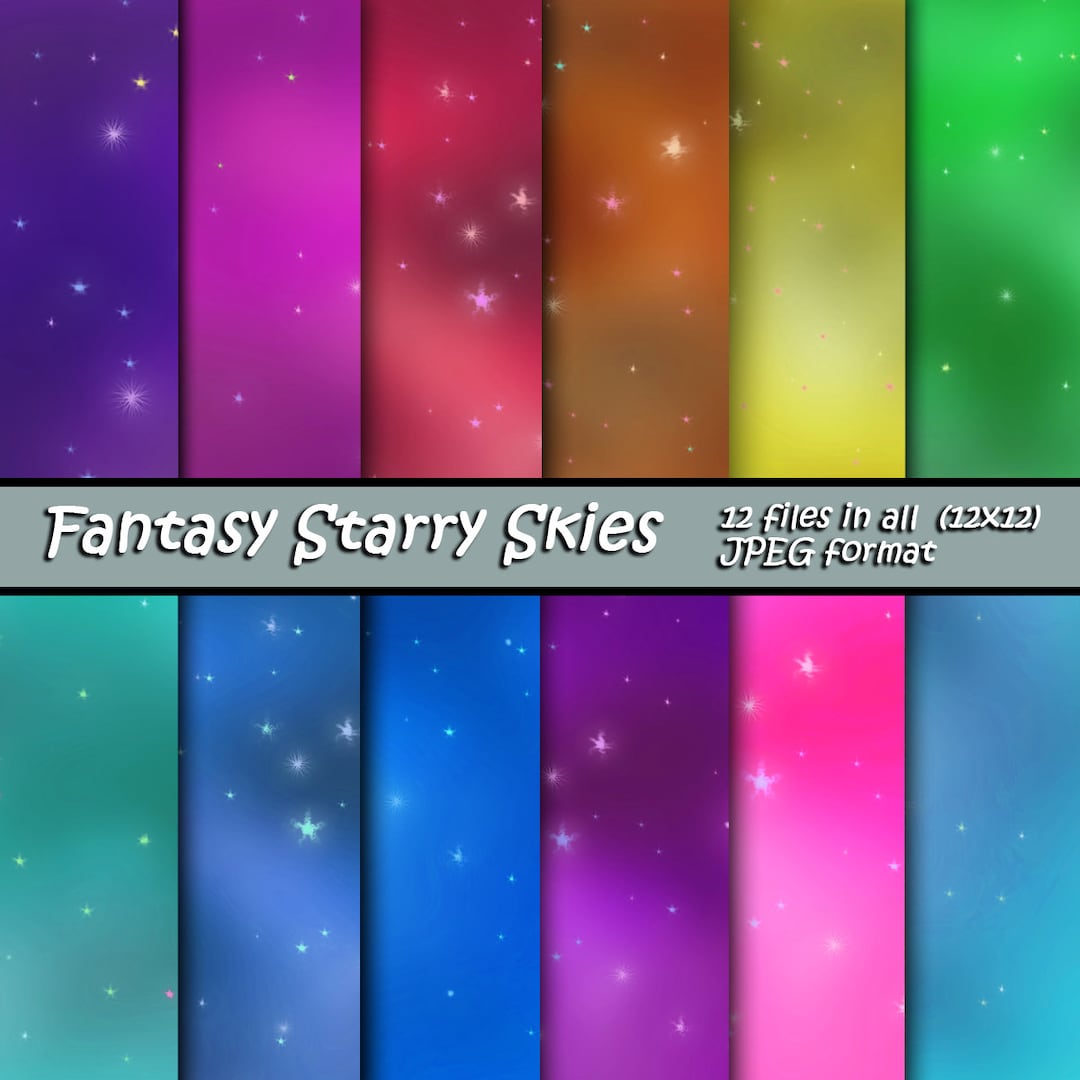 Starry Skies Digital Paper, Fantasy Nebula Paper, Printable Paper ...