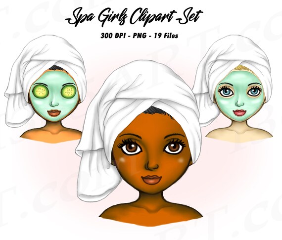 Spa Day Girls Clipart, Selfcare, Spa Girls Clipart, Self Care Day ...