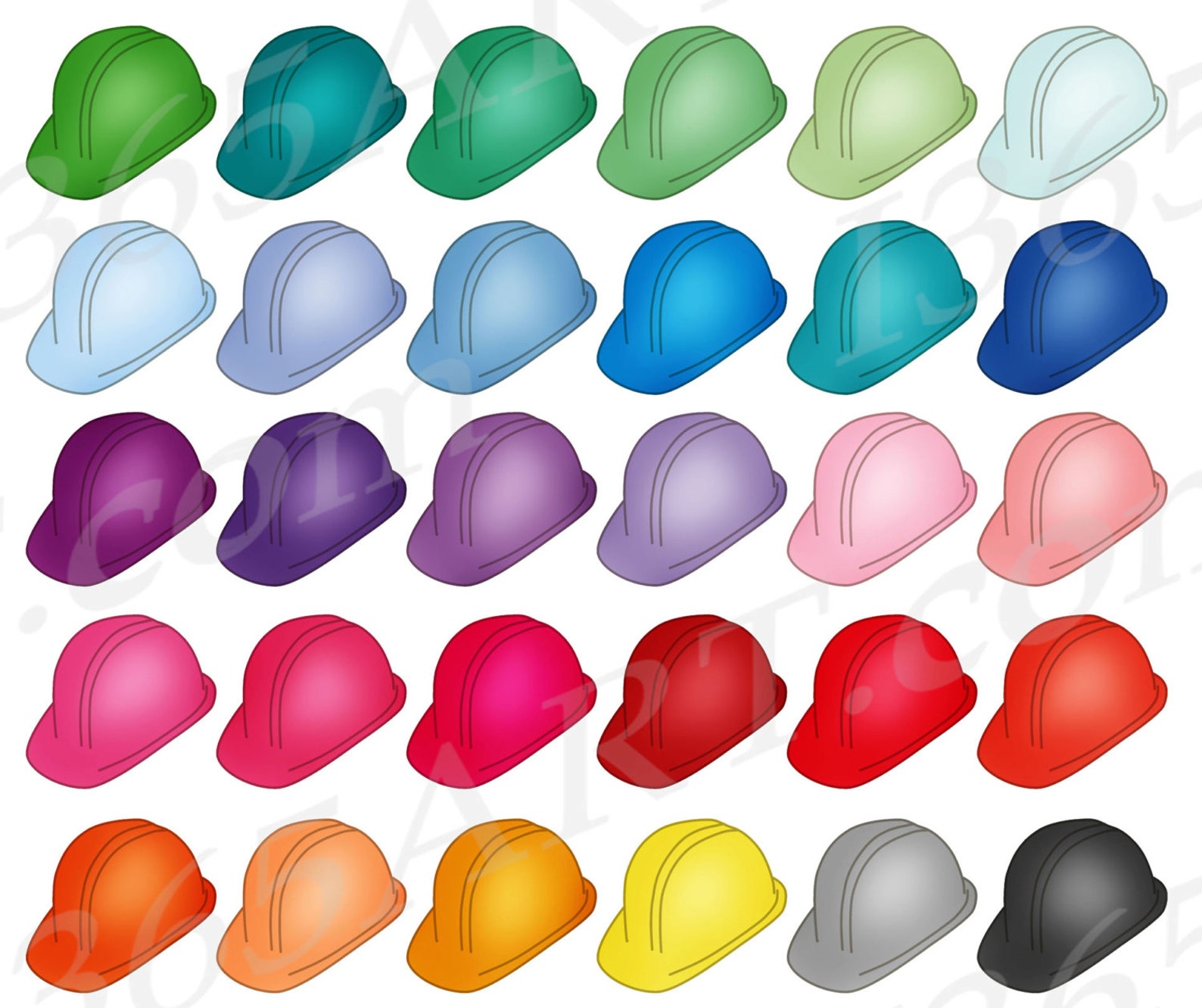 Hard Hats Clipart Construction Worker Clip Art Construction - Etsy