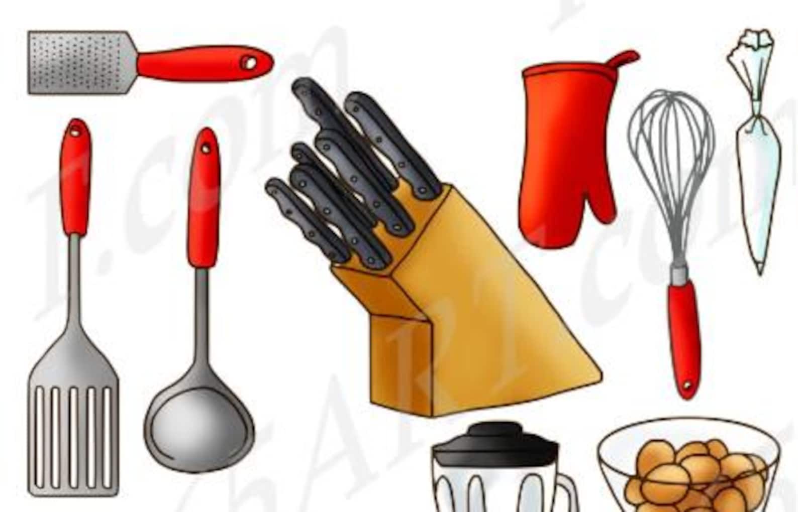 Kitchen Tools Clipart, Kitchen Tools Clip Art, Baking and Cooking ...