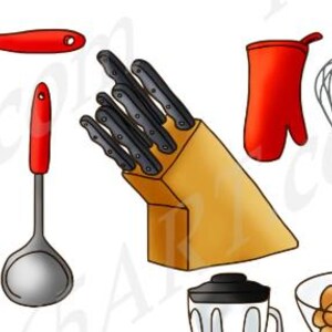 Kitchen Tools Clipart, Kitchen Tools Clip Art, Baking and Cooking ...