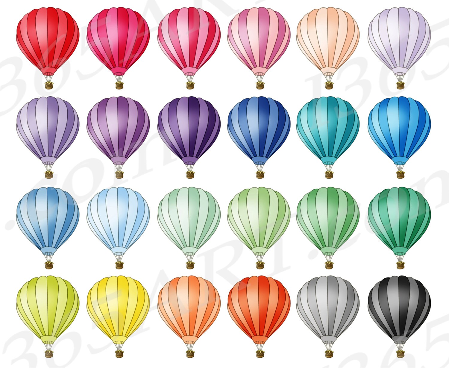 Hot Air Balloon Clipart, Hot Air Balloon Clip Art, Wedding Clipart ...