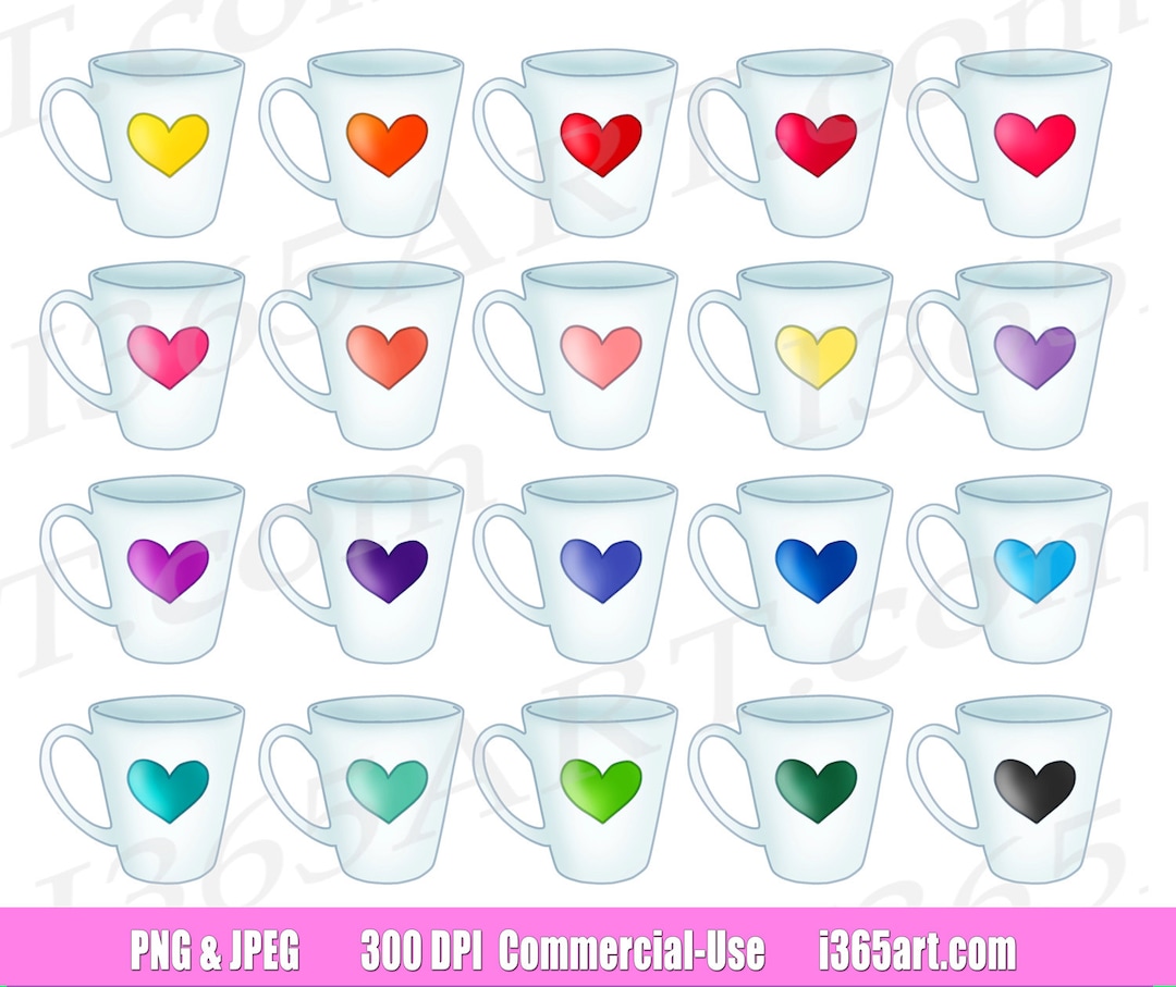 Heart Coffee Mug Clipart, Coffee Mug Clip Art, Heart Mug, Heart Cup ...