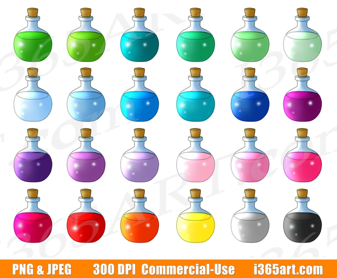 Potions Clipart Potion Bottles Clip Art Chemistry Science - Etsy
