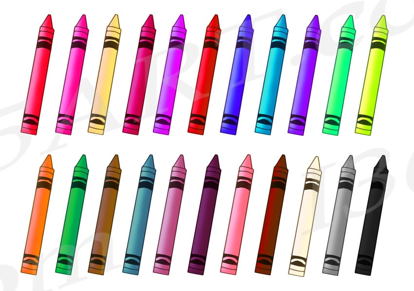 Buy 3 Get 1 Free Crayon Clipart Set Rainbow Crayons Clip Art - Etsy