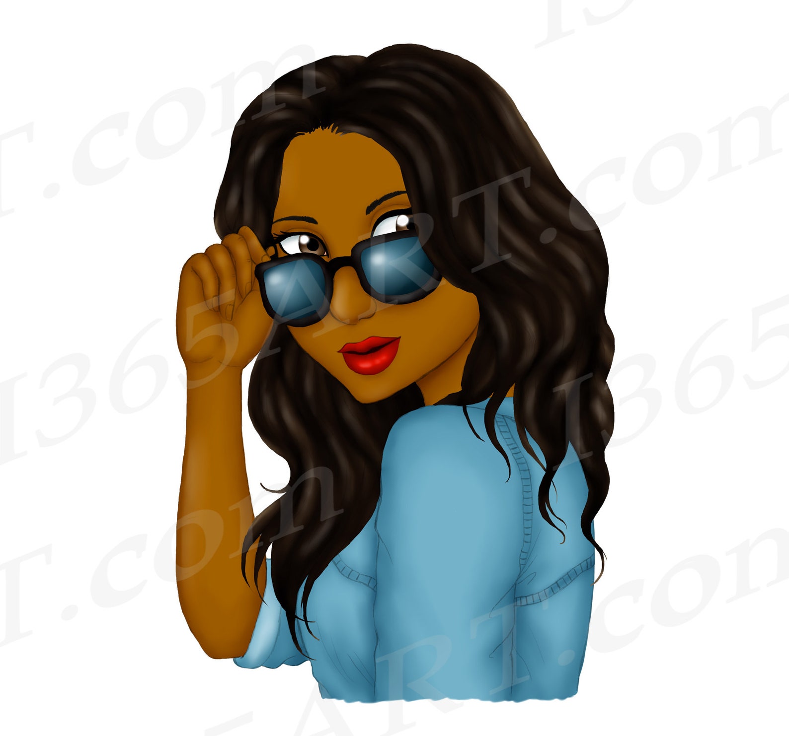 Sunglass Girls Clipart Diverse Women Clipart African | Etsy