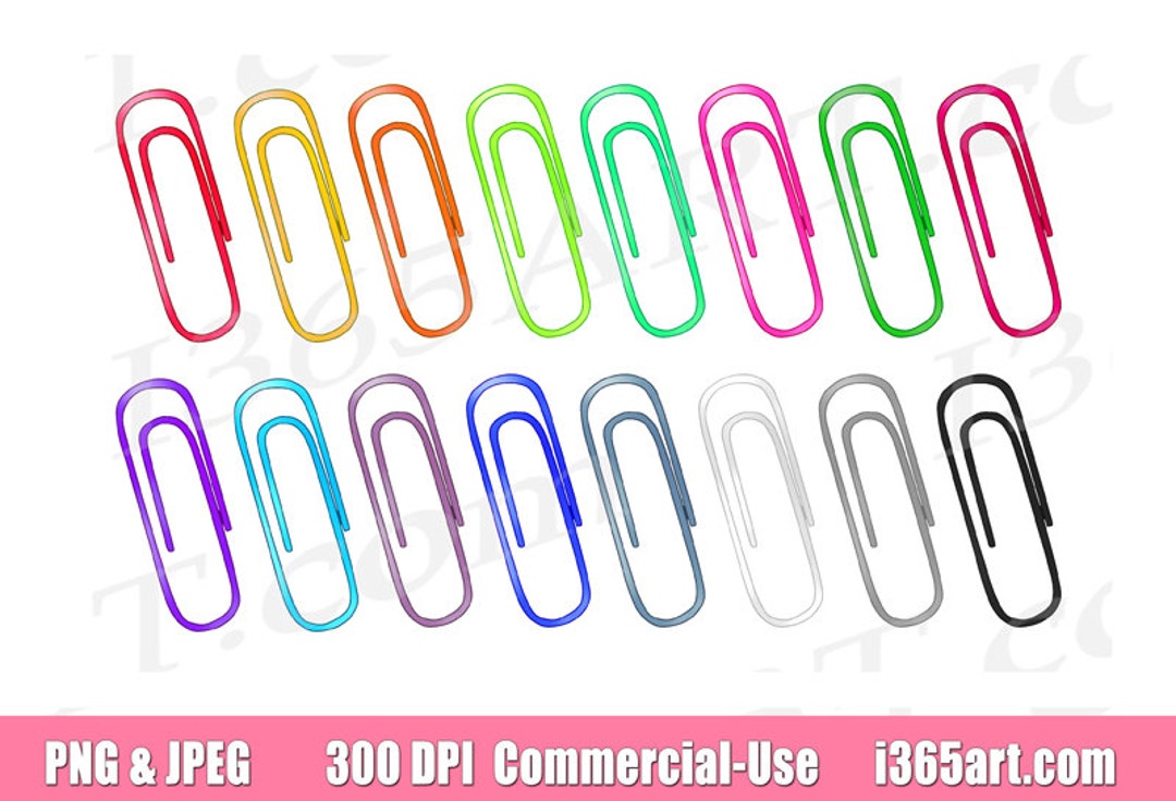 Rainbow Paper Clip Clipart, Paper Clip Clipart, Planner Graphics ...