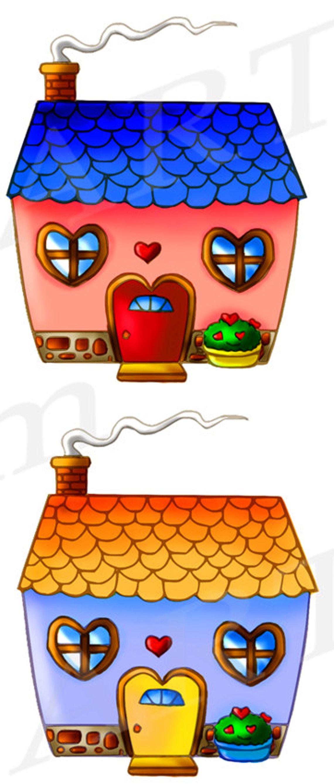 Buy 3 Get 1 Free Cute House Clipart House Clip Art Houses - Etsy