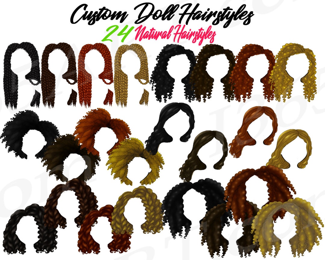 Natural Hairstyles Clipart, Black Women Paper Doll, Dress up Dolls ...