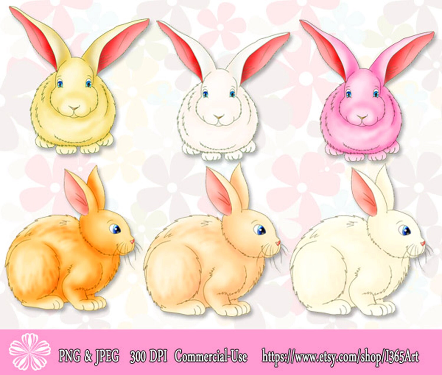 Bunny Rabbit Clipart Bunny Rabbit Clip Art Easter Bunny - Etsy